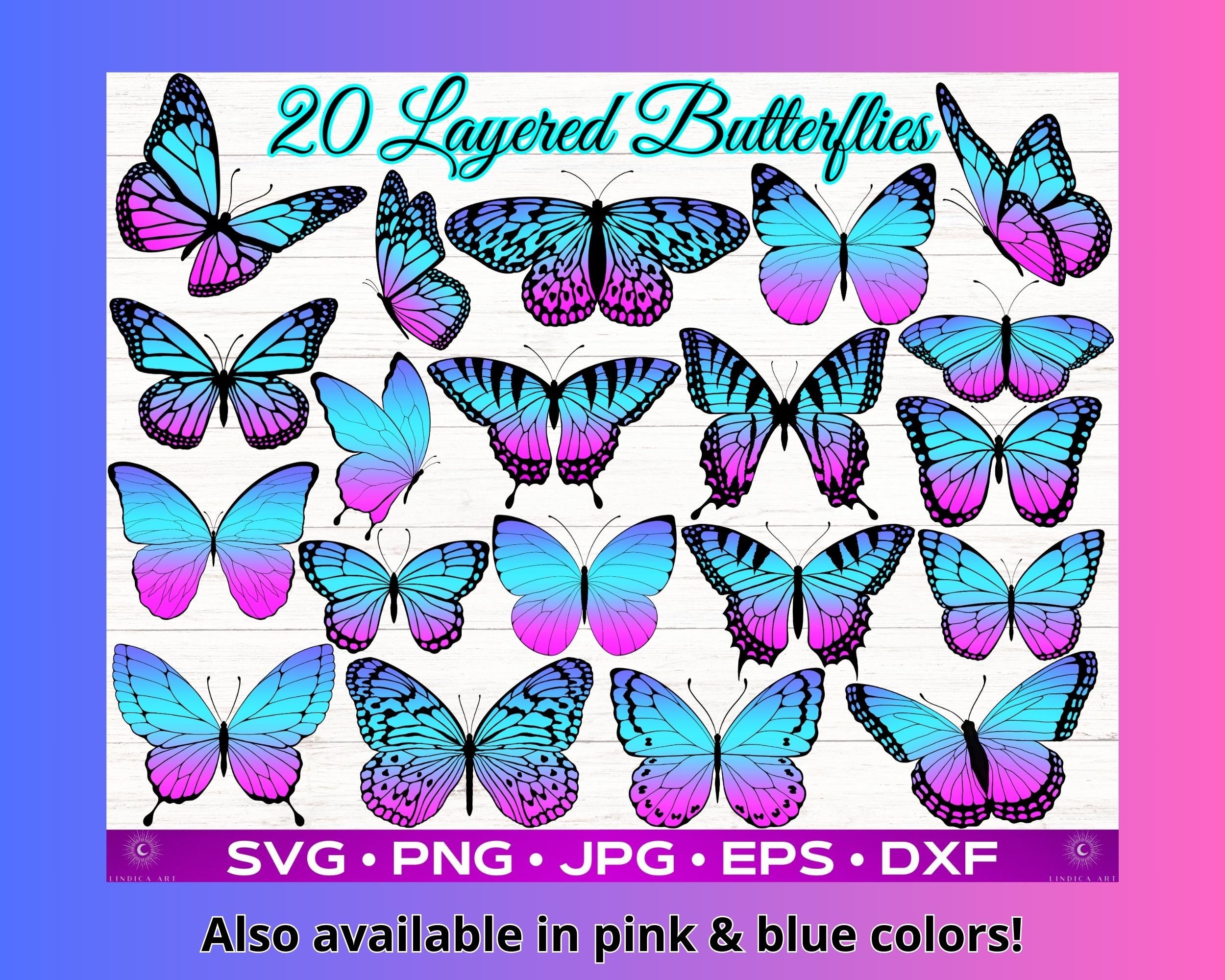 Butterfly Layered SVG, Clipart PNG Graphics, Sublimation T-shirt ...
