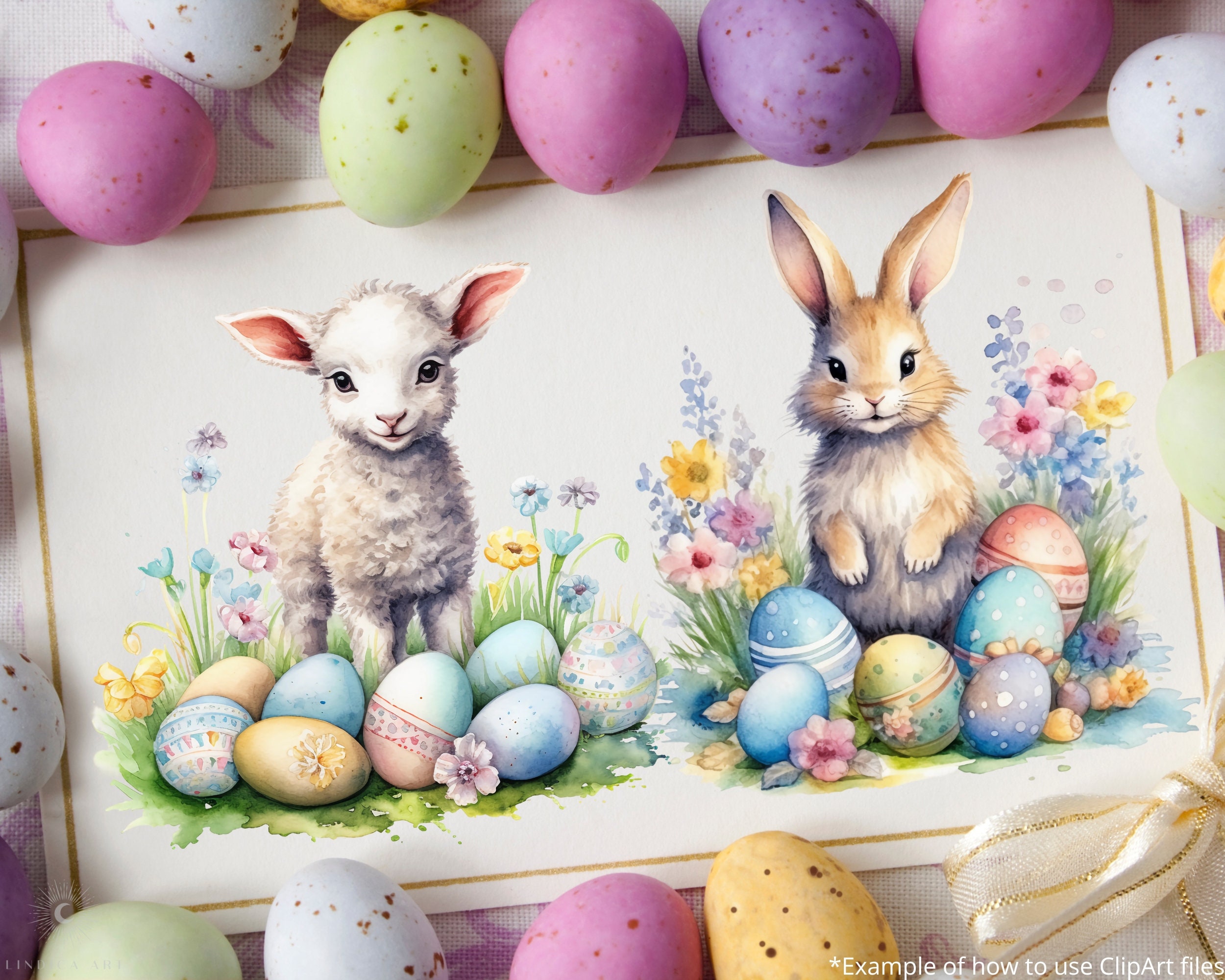 Watercolor Easter Clipart BUNDLE 226 PNG Files, Easter Bunny Floral ...