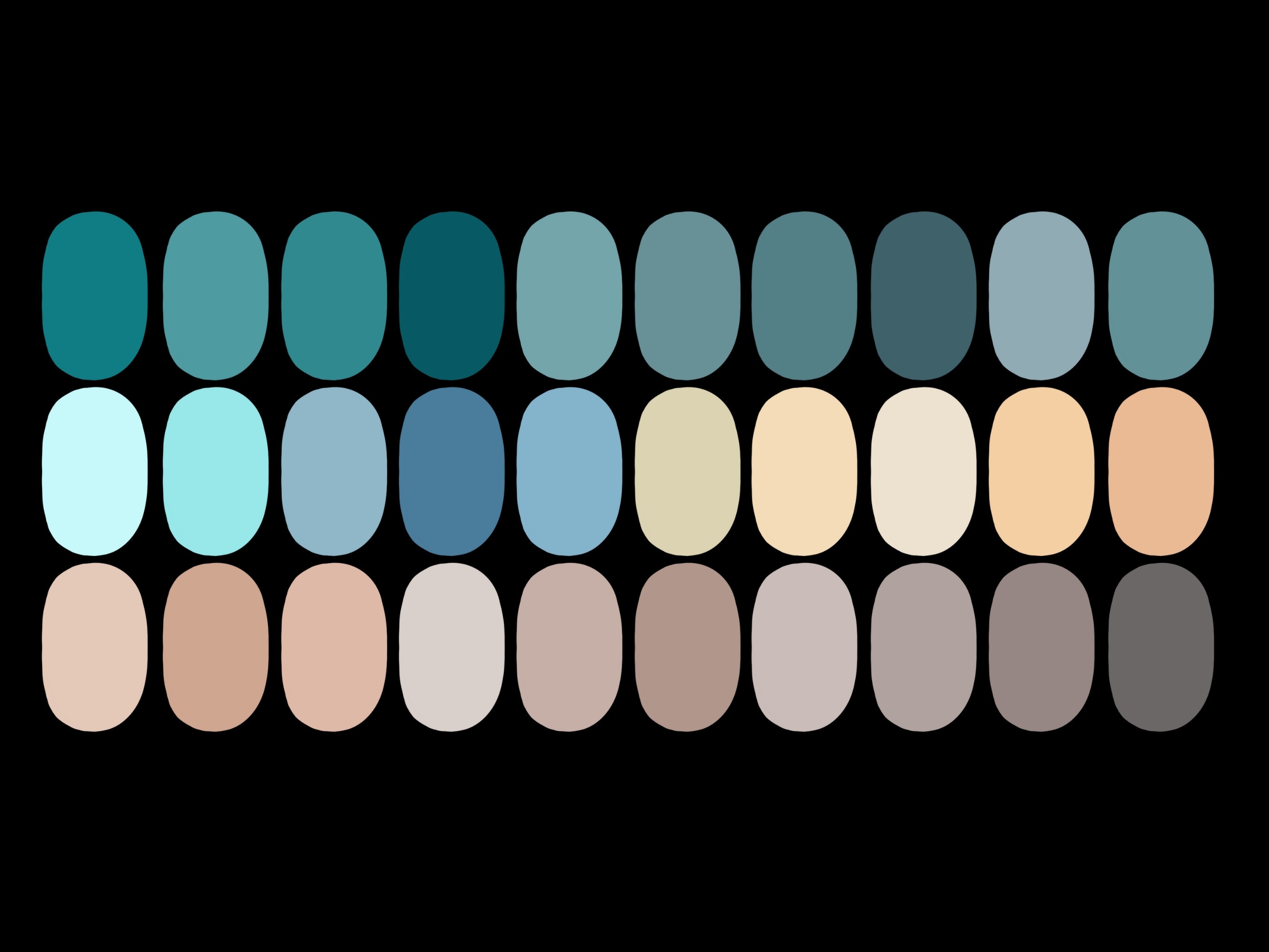 Procreate Color Palette, Watercolor Pastel Blue Color Swatches ...