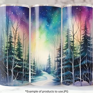 Northern Lights Digital Paper Bundle, Aurora Borealis Christmas Winter ...