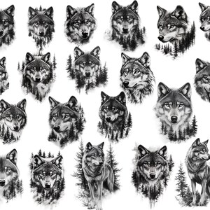 Procreate Wolf Stamps, Realistic Wolves, Realism Wolf Tattoo Designs ...