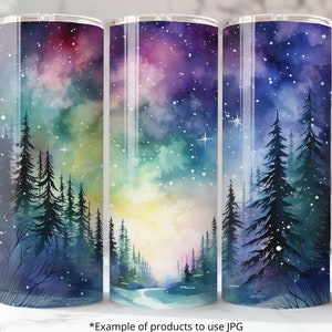 Northern Lights Digital Paper Bundle, Aurora Borealis Christmas Winter ...