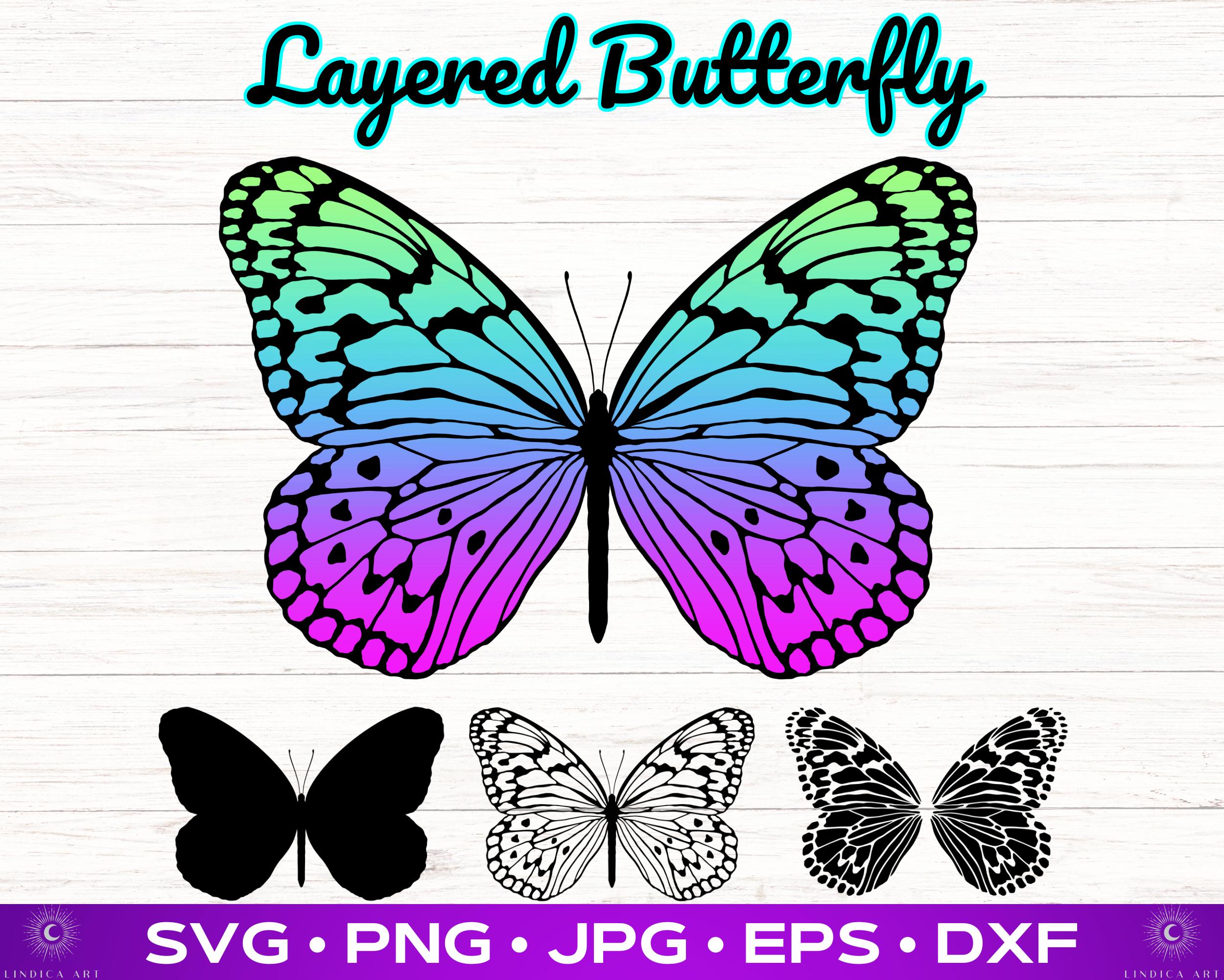 Butterfly Layered SVG, Clipart PNG Graphics, Sublimation T-shirt ...