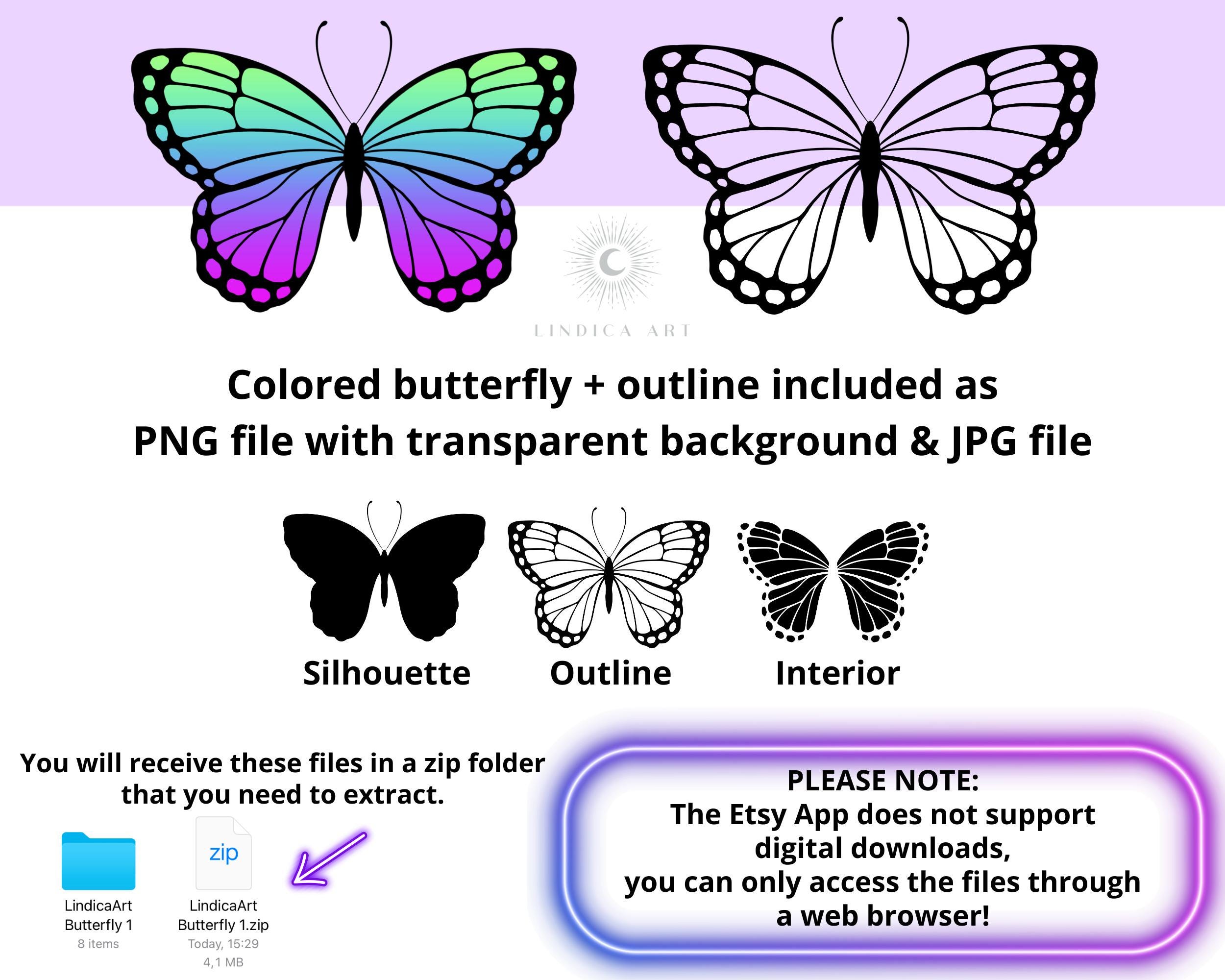 Layered Butterfly SVG, Clipart PNG Graphics, Sublimation T-shirt ...