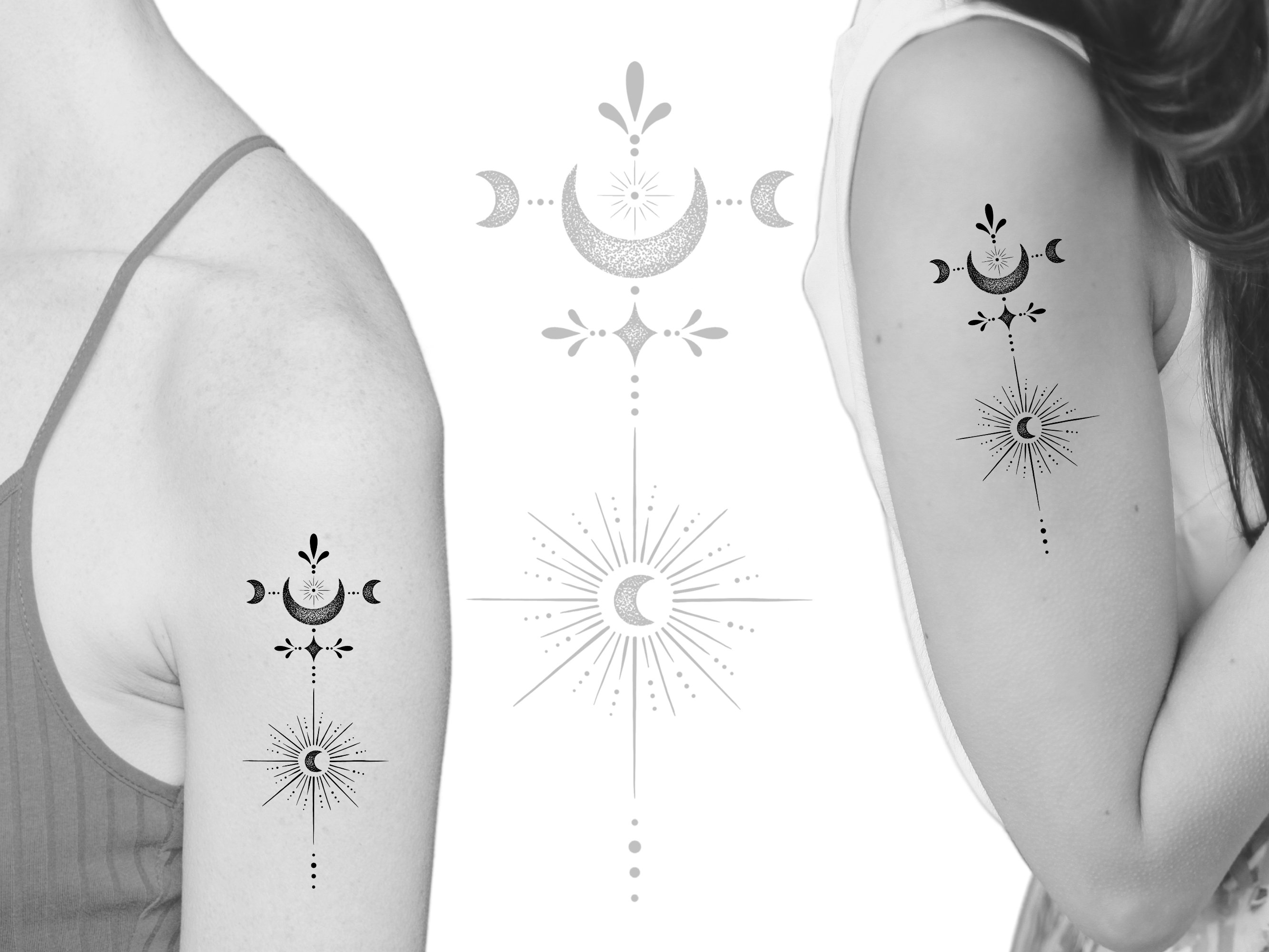 Tattoo Design Ornamental Celestial, Mandala Ornament, Printable Stencil ...