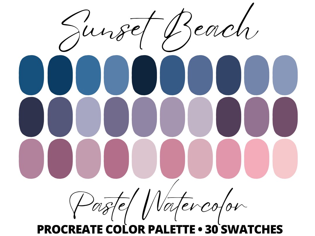 Procreate Color Palette, Watercolor Pastel Color Swatches, Branding ...