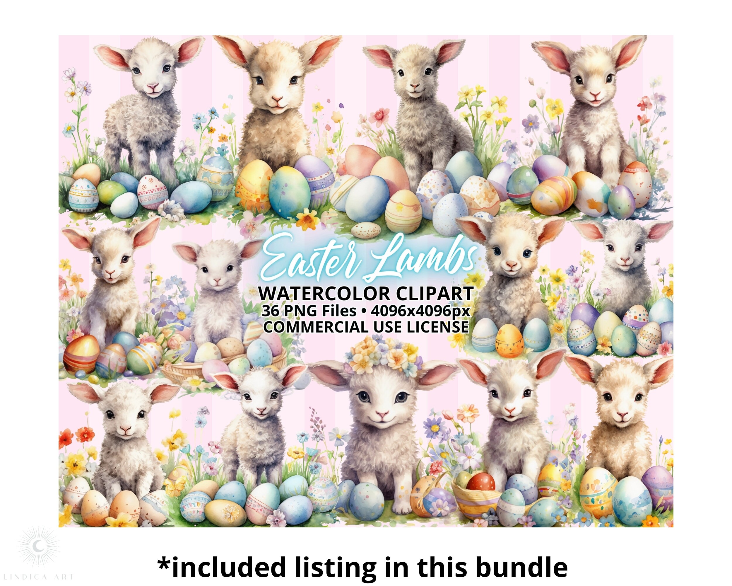 Watercolor Easter Clipart BUNDLE 226 PNG Files, Easter Bunny Floral ...