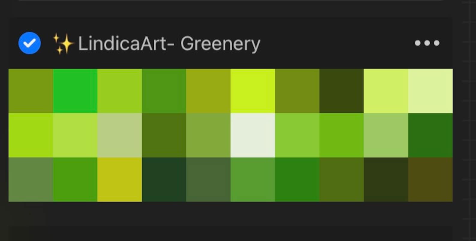 Procreate Color Palette, Green Color Swatches, Spring Greenery Digital ...