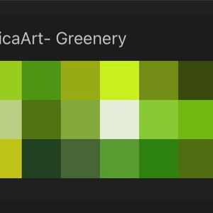 Procreate Color Palette, Green Color Swatches, Spring Greenery Digital ...