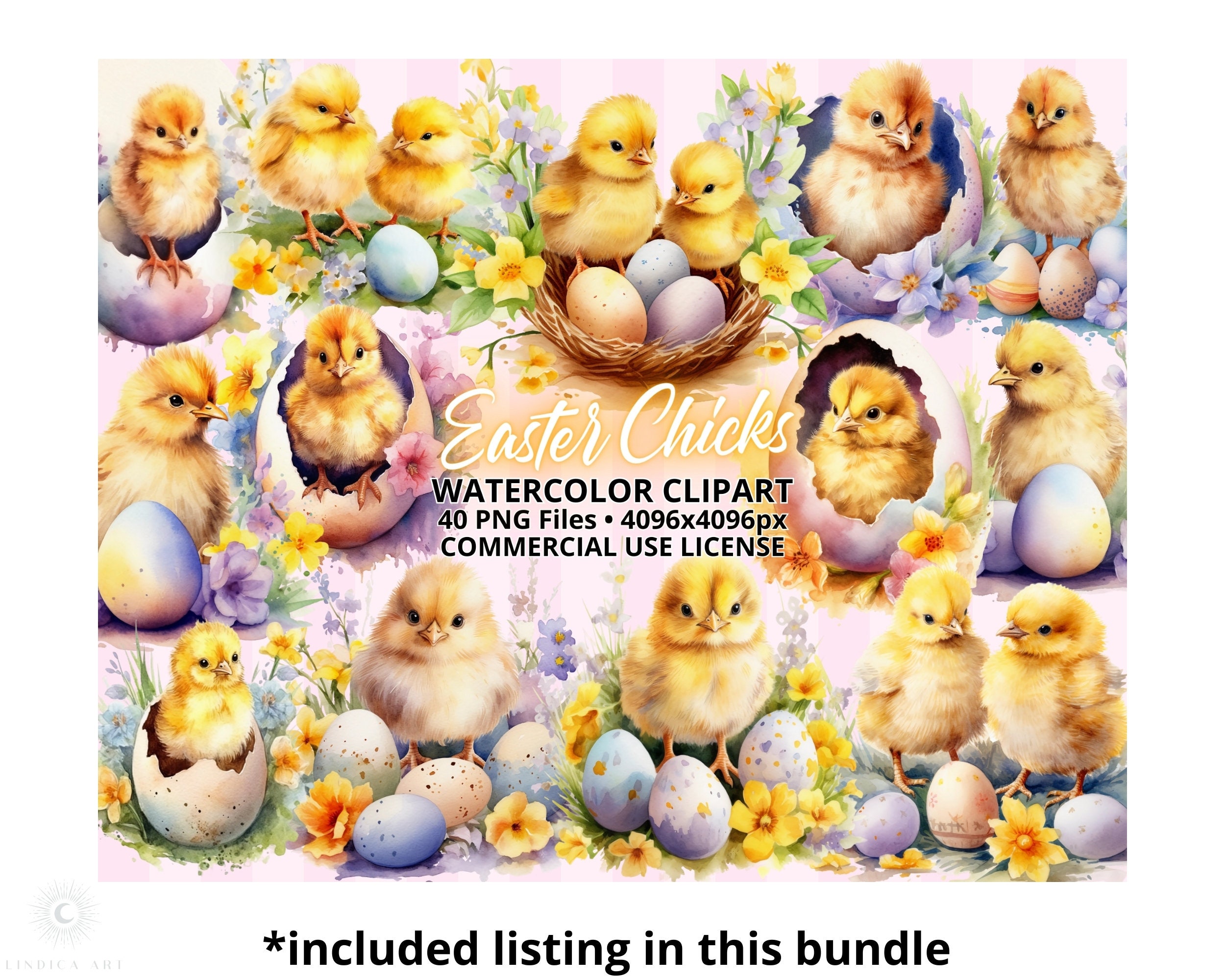 Watercolor Easter Clipart BUNDLE 226 PNG Files, Easter Bunny Floral ...