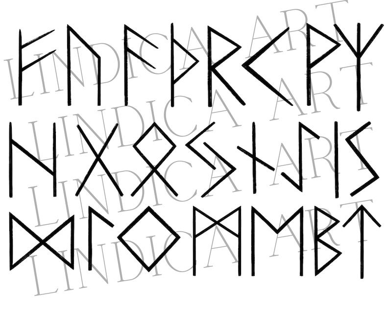 Procreate Viking Bind Rune Stamps, Elder Futhark Runes Set Stamp ...