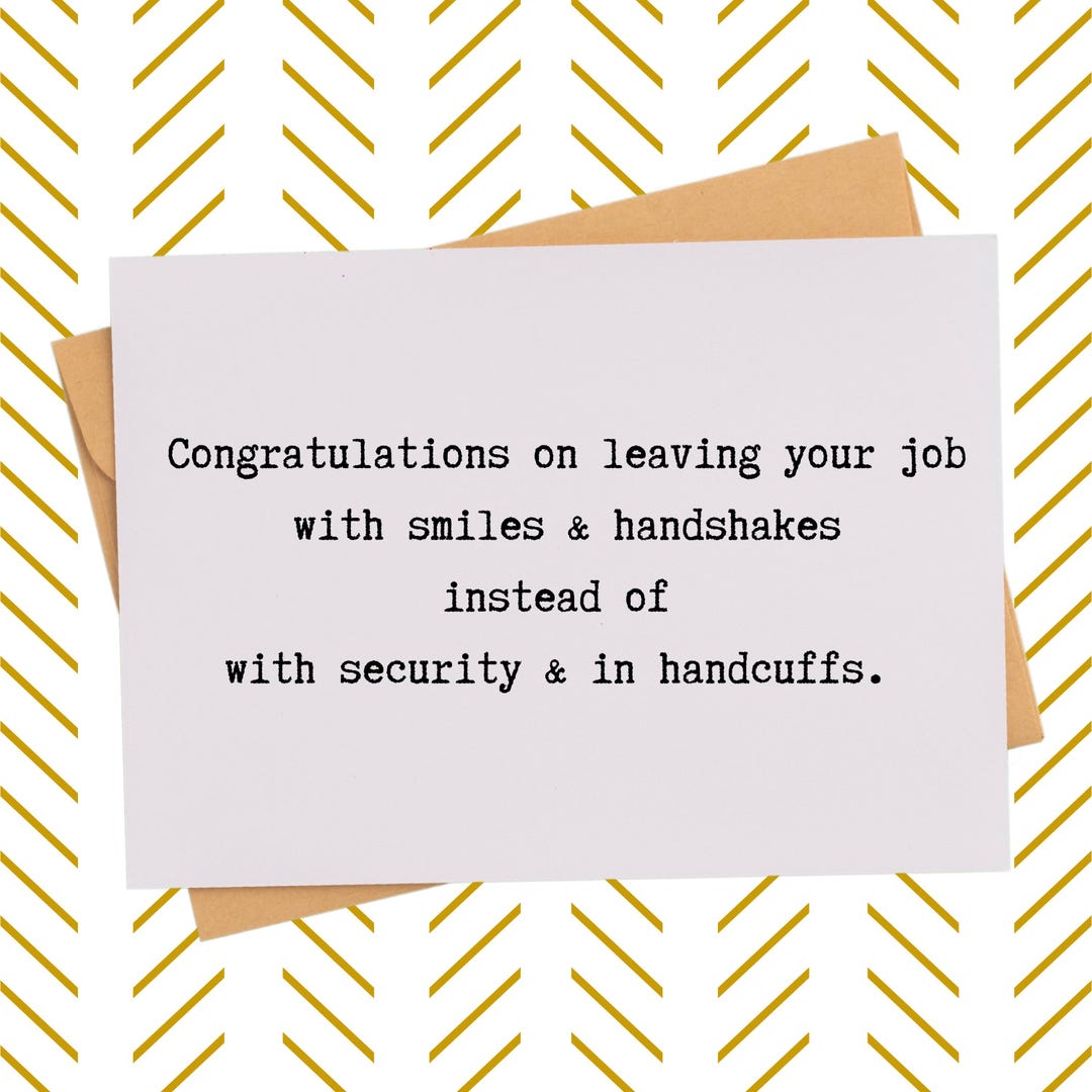Funny Retirement Card| Card for Boss| Good Luck Card| New Chapter Card ...
