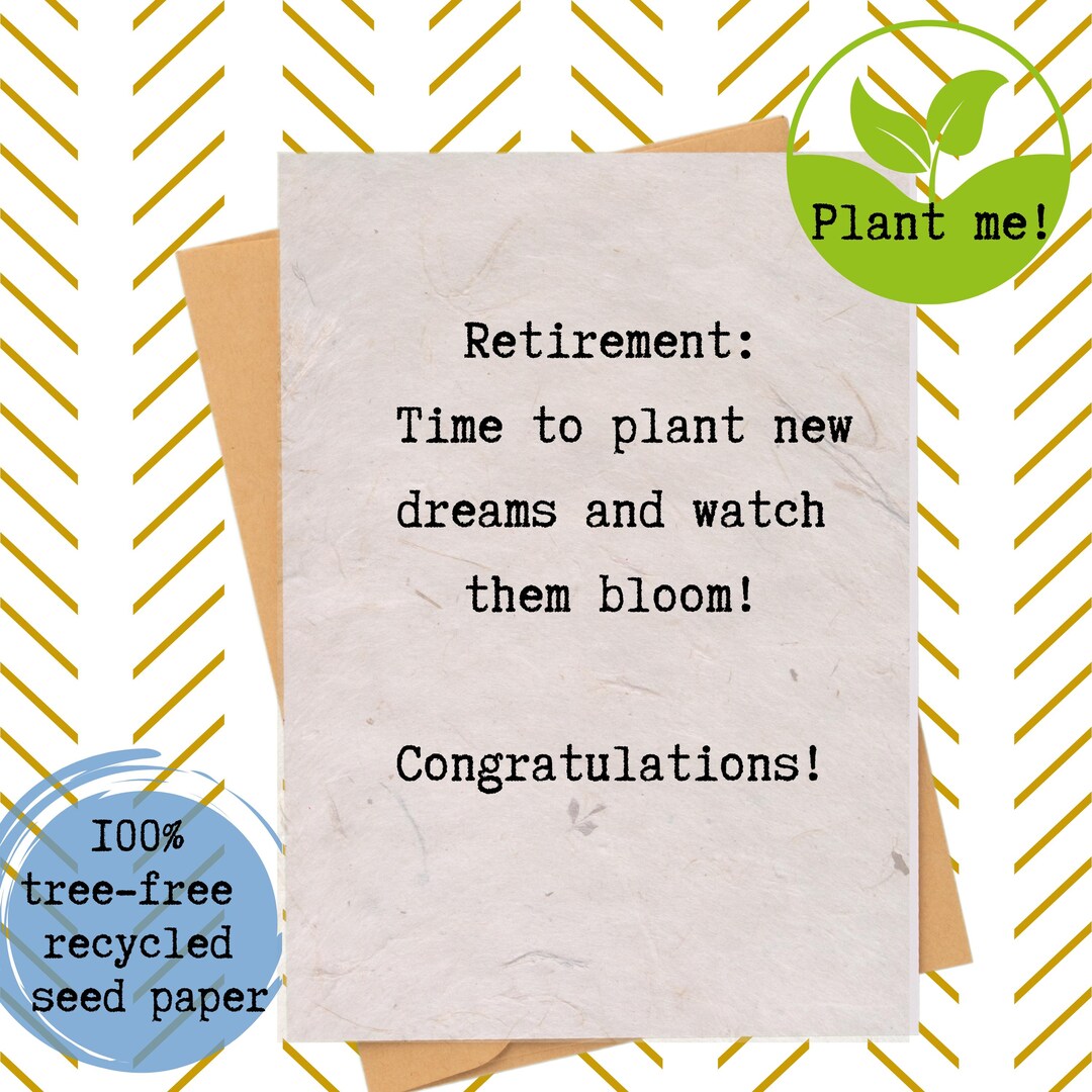 Retirement Seed Paper Card | Wildflower Gift, Eco-friendly - Etsy