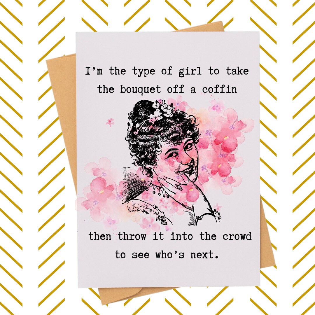 Dark Humor Vintage Woman Card| Crazy Best Friend Card| Birthday Card ...