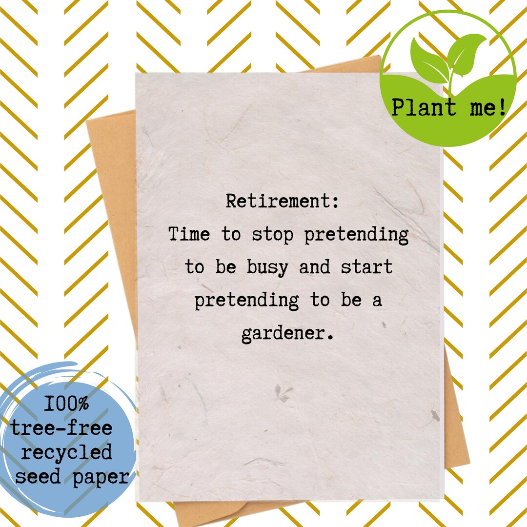 Snarky Retirement Seed Paper Card| Wildflower Card Gift| Biodegradable ...