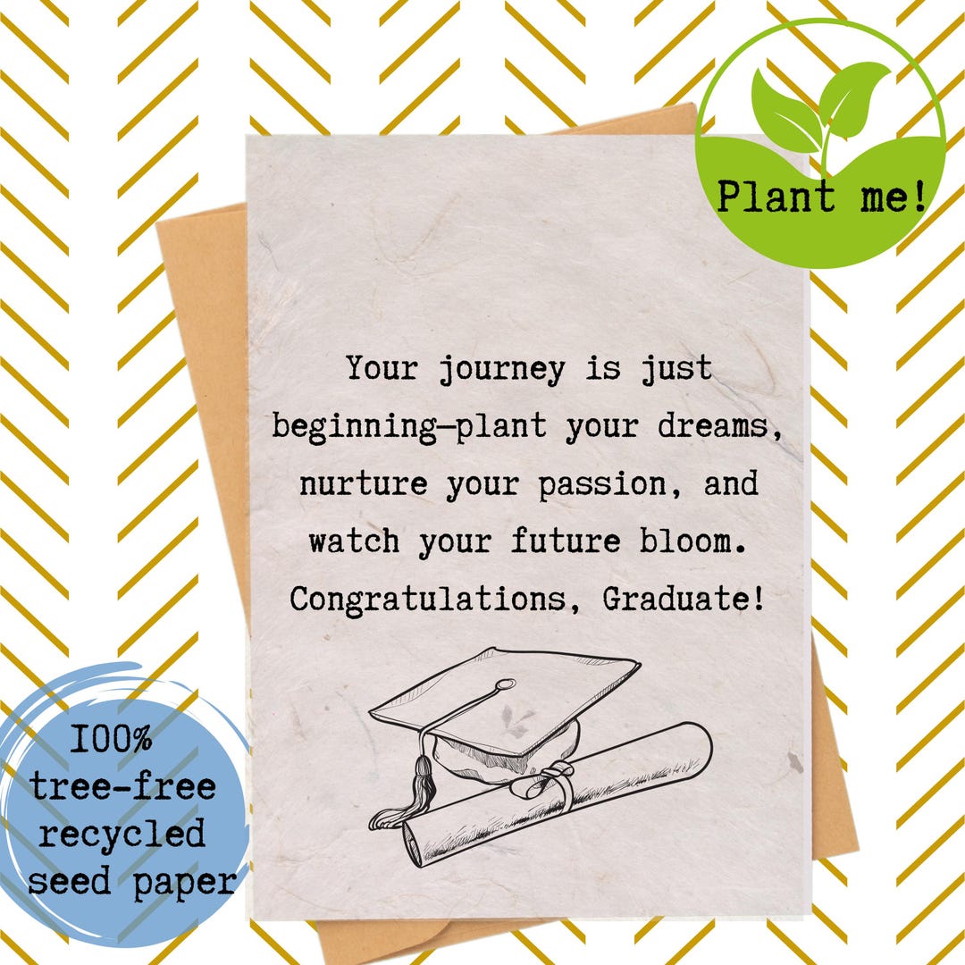 Graduation Seed Paper Card| Congrats Grad Card| Inspirational ...