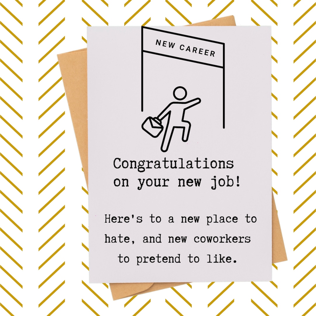 Snarky Congratulations on Your New Job| Sarcastic New Promotion Card ...