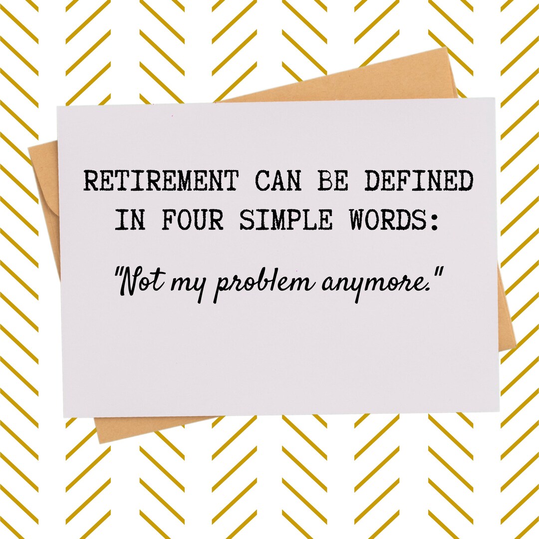 Snarky Retirement Card| Funny Retirement Gift| Quitter Card| Co-worker ...