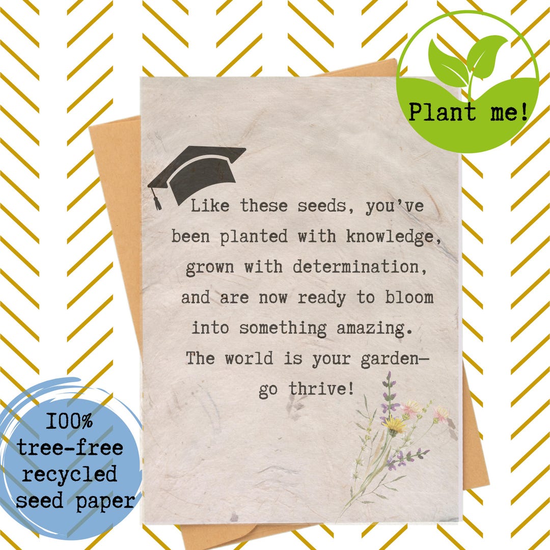 Graduation Seed Paper Card| Congrats Grad Card| Inspirational ...