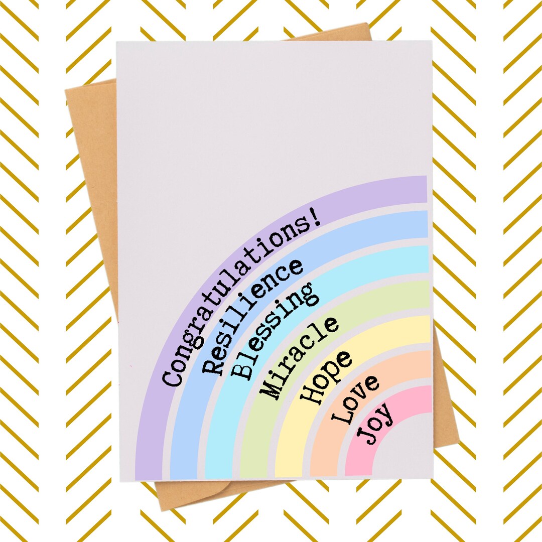 Congratulations Rainbow Baby Card| Baby Shower Gift Card| Pregnant Mom ...