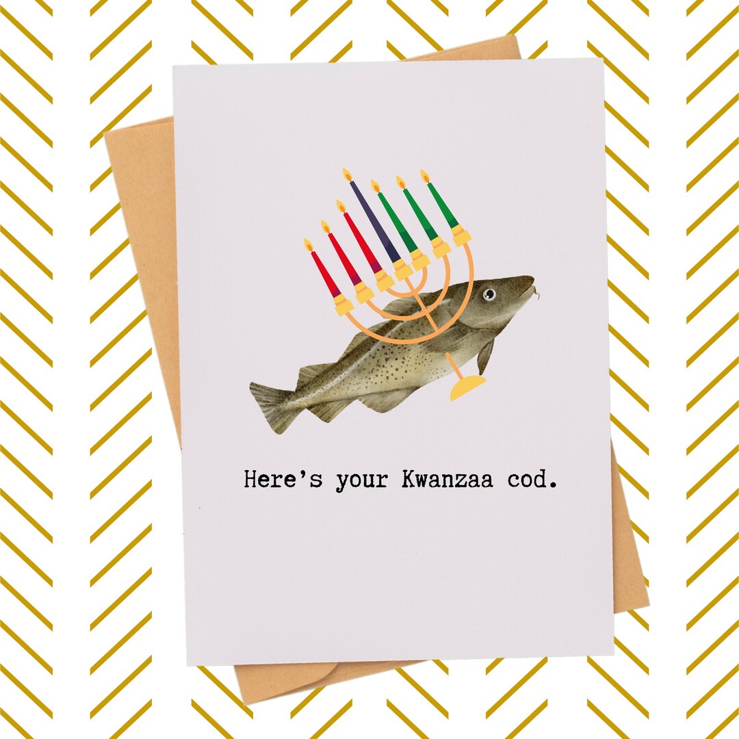 Funny Kwanzaa Cod Fish Card| Kwanzaa Greeting Card| African Heritage ...