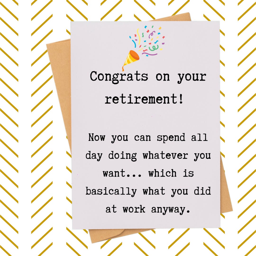 Snarky Retirement Card| Congratulations on Your Retirement| Hilarious ...