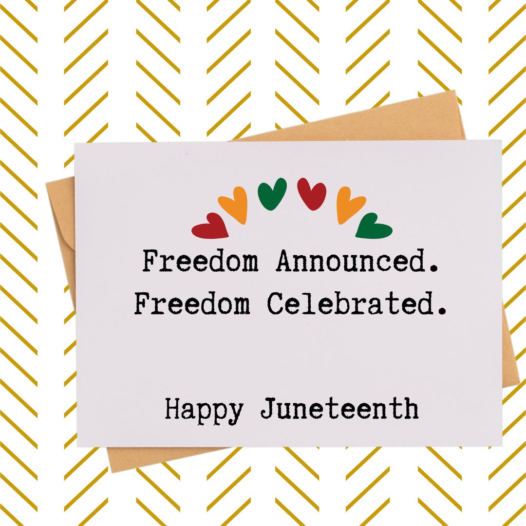 Juneteenth Greeting Card| Black History Card Gift| Freedom Day Card ...