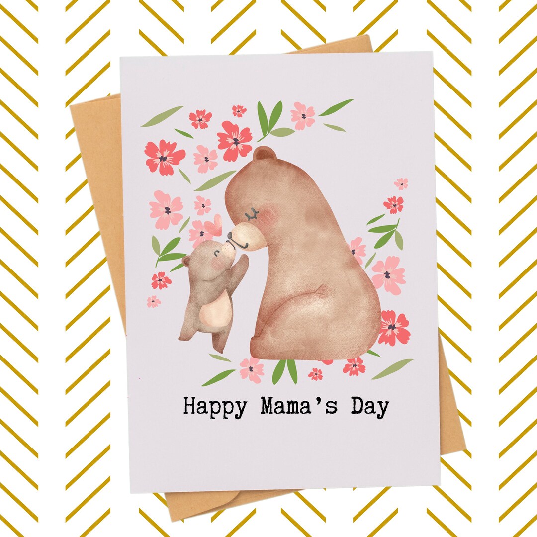 Sweet Mother's Day Card| Cute Bear and Cub Card| Card Form Mom| Card ...