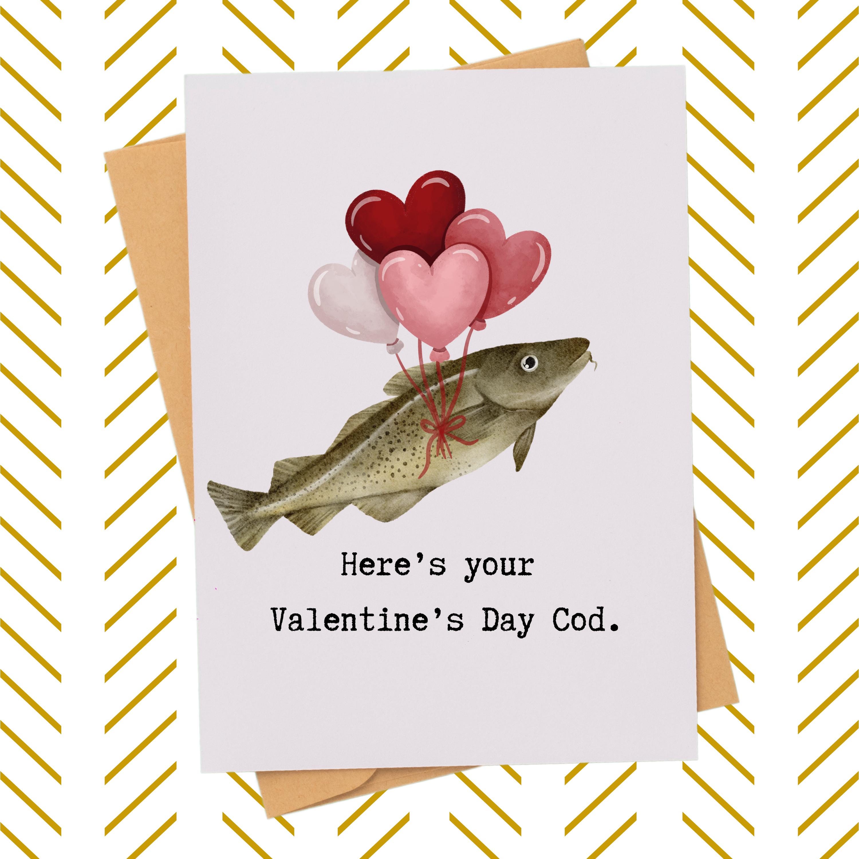 Valentine's Cod| Pun Fish Card| Hilarious Card for Mom| Wife's Funny ...