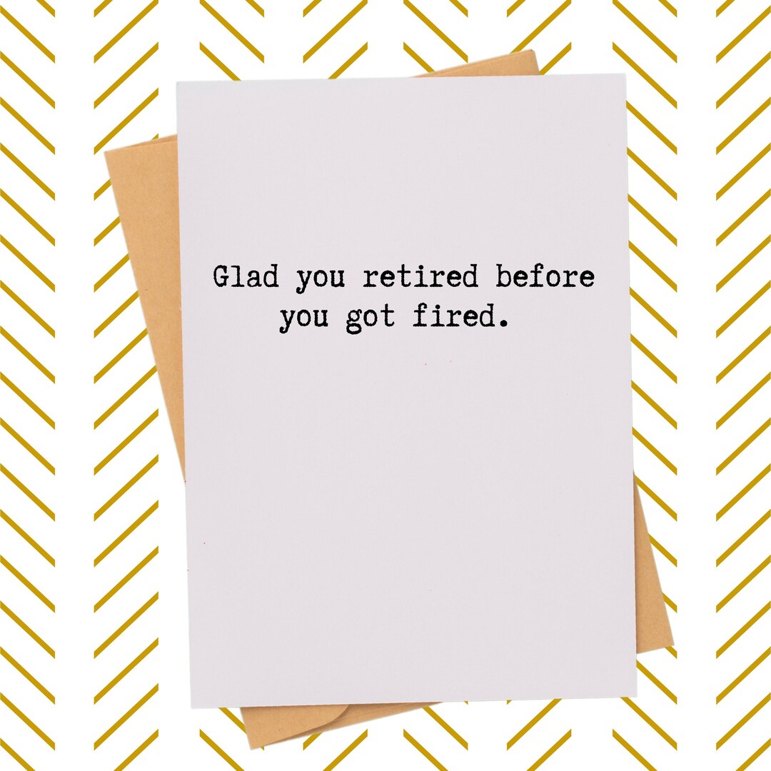 Snarky Retirement Card| Last Day of Work Gift Card| Card for Boss ...