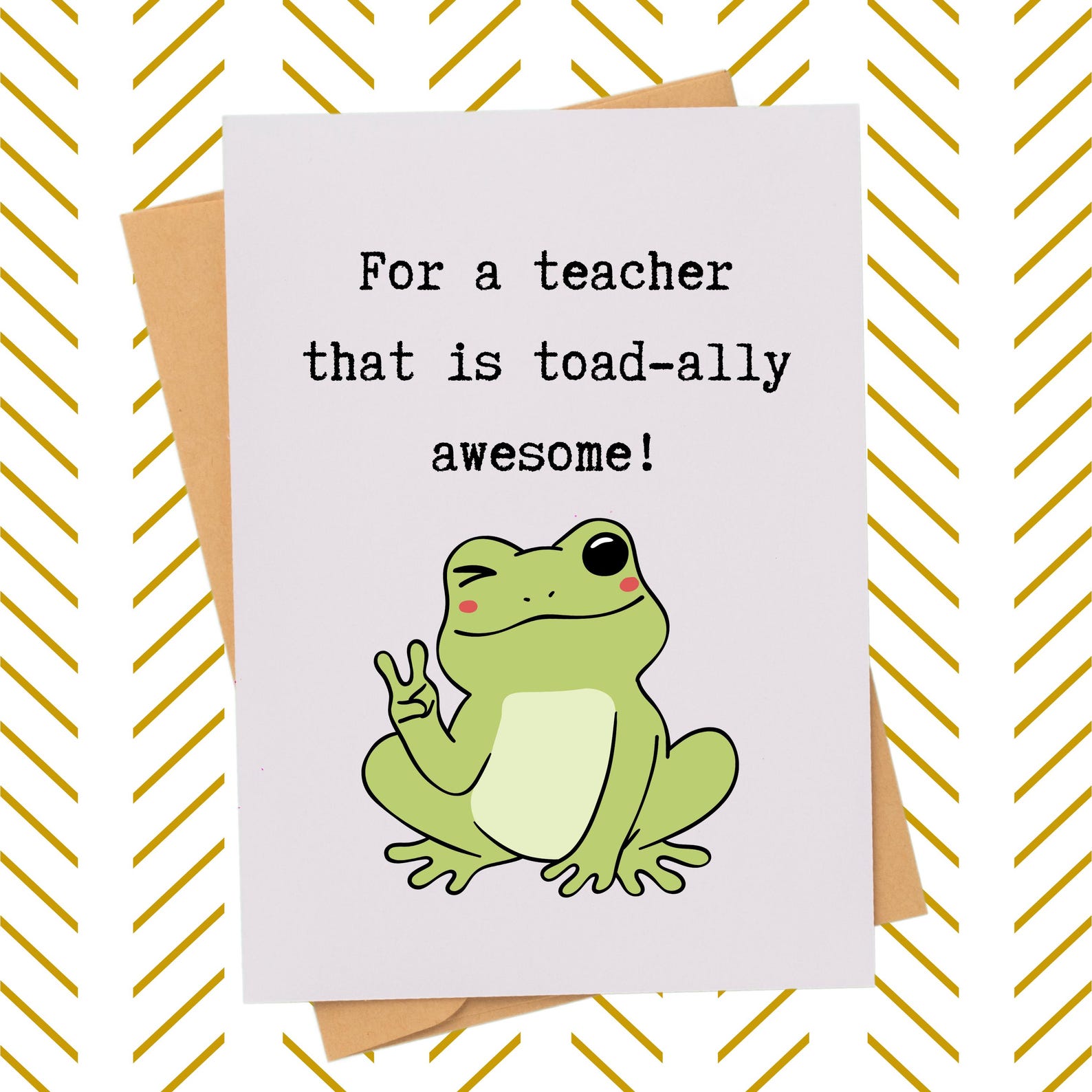 Funny Toad Pun Appreciation Card for Teacher| Frog Themed Thank You ...