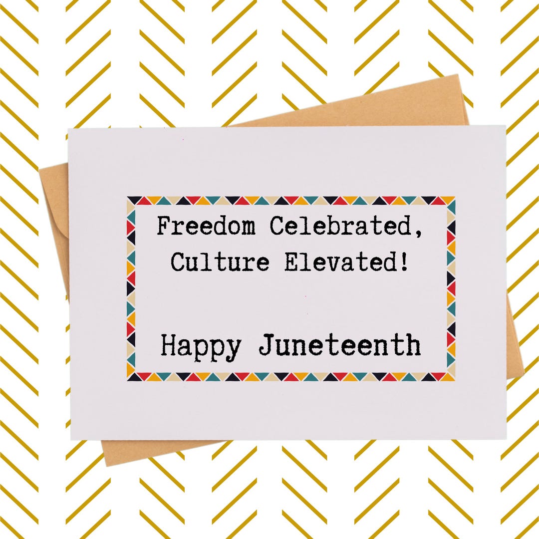 Juneteenth Greeting Card| Black History Card Gift| Freedom Day Card ...