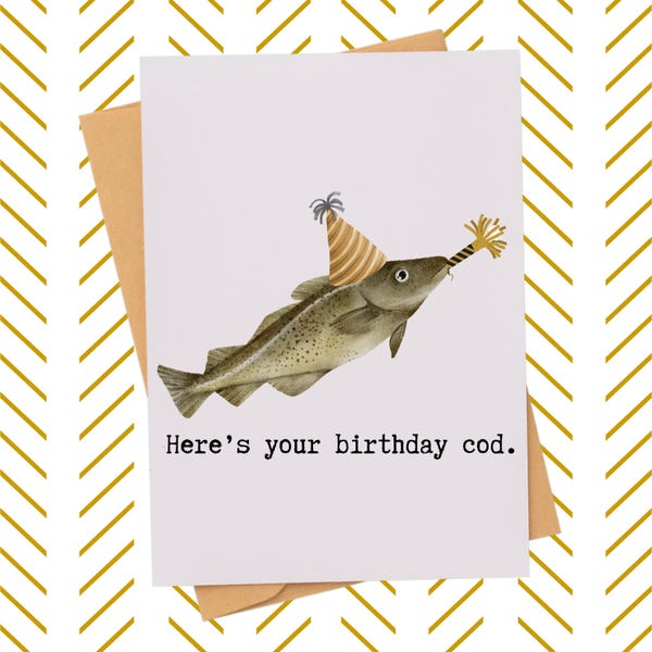 Fish Birthday Card - Etsy