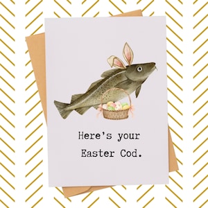 Hilarious Easter Pun Card| Cod Fish Card| Ocean Themed Easter Card ...