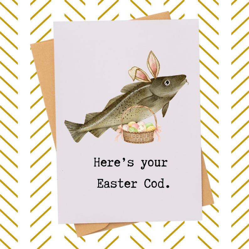 Hilarious Easter Pun Card| Cod Fish Card| Ocean Themed Easter Card ...