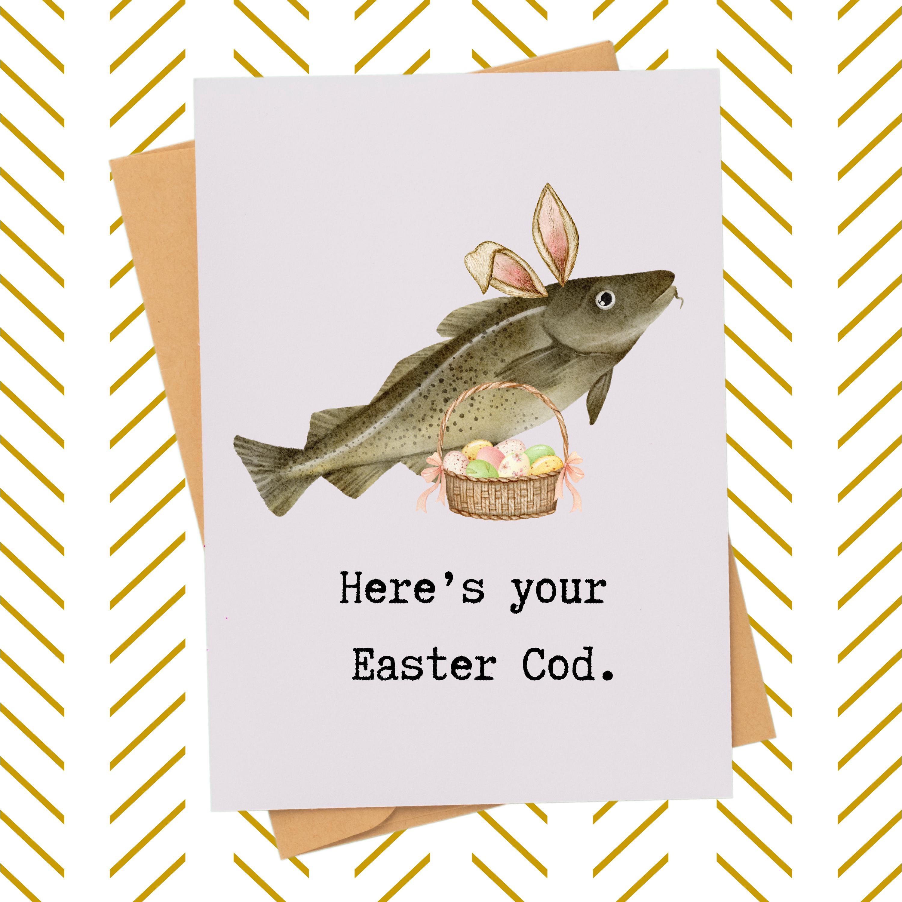 Hilarious Easter Pun Card| Cod Fish Card| Ocean Themed Easter Card ...