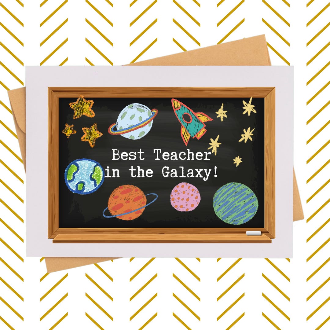 Teacher Appreciation Gift| Space Themed Card| Thank You Card for ...