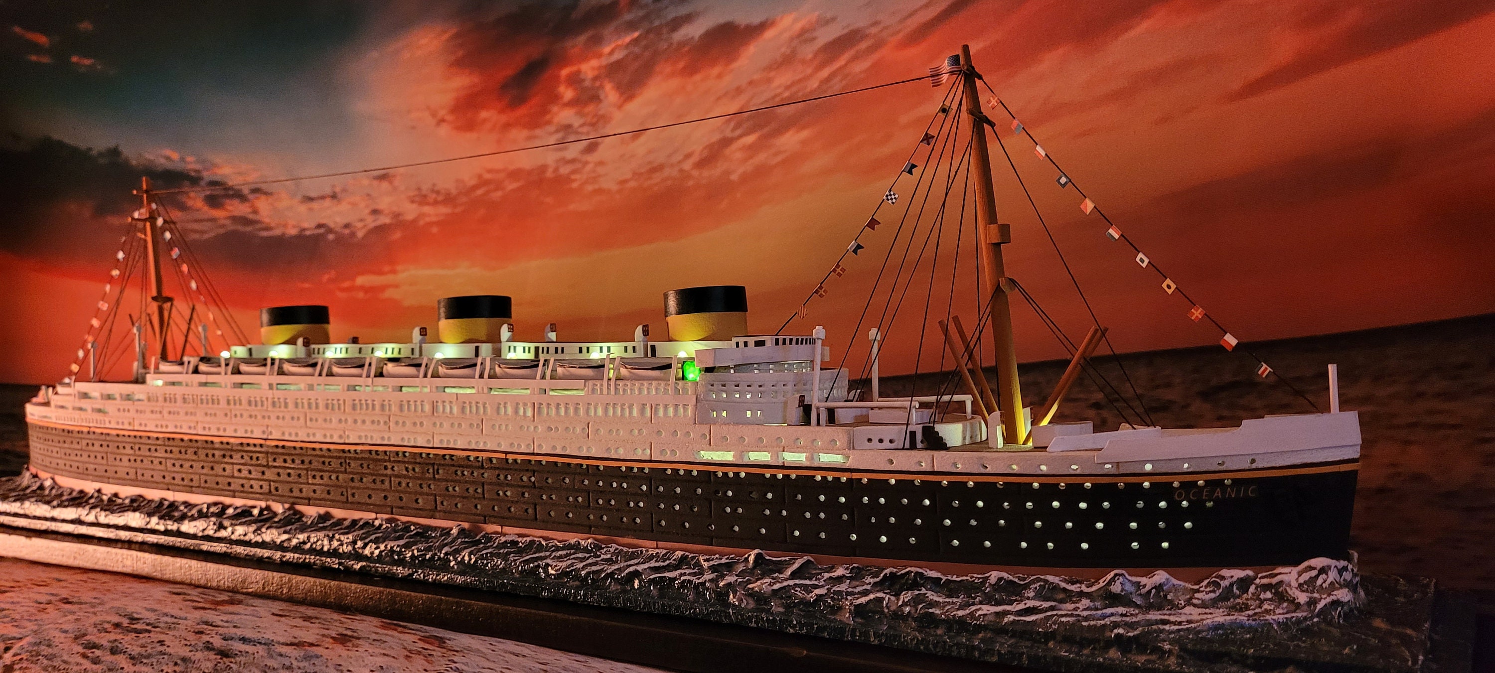 RMS Oceanic White Star Line Art Deco Ocean Liner Model Cruise - Etsy