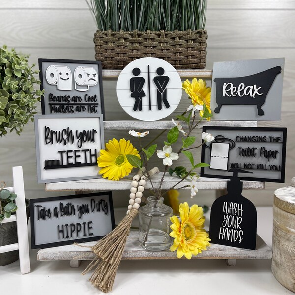 Bathroom Mini Sign - Etsy