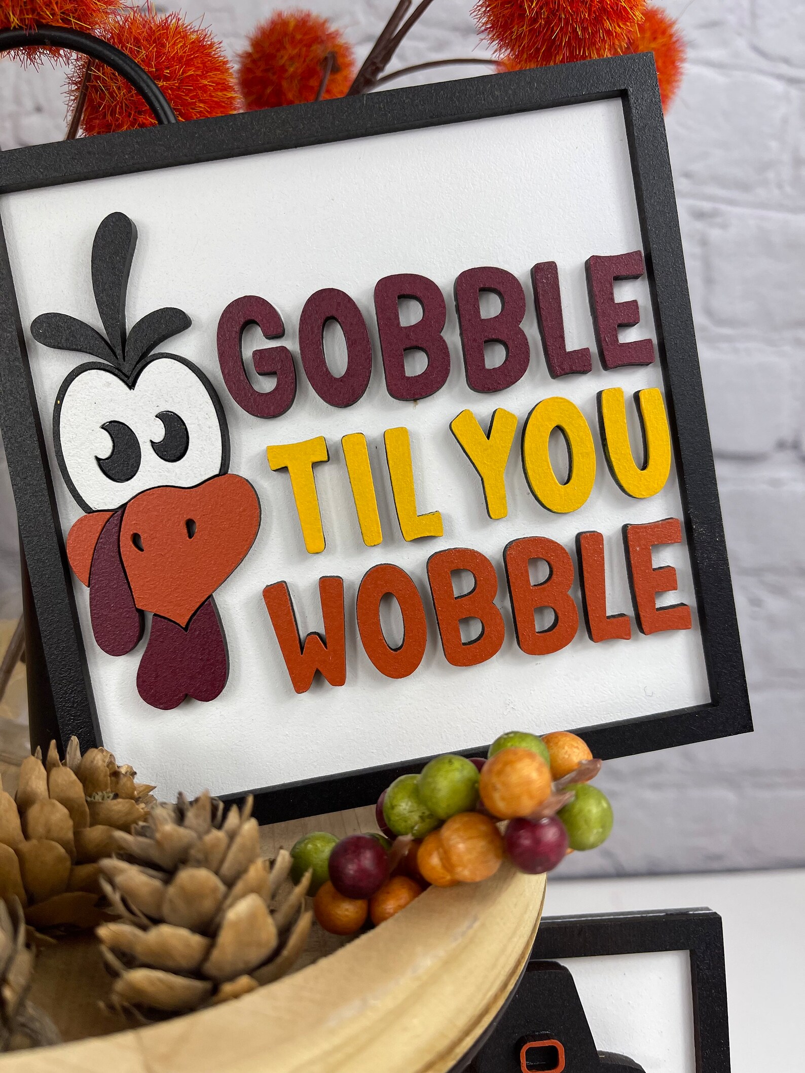 Thanksgiving Tiered Tray Decor Gobble Til You Wobble Sign - Etsy