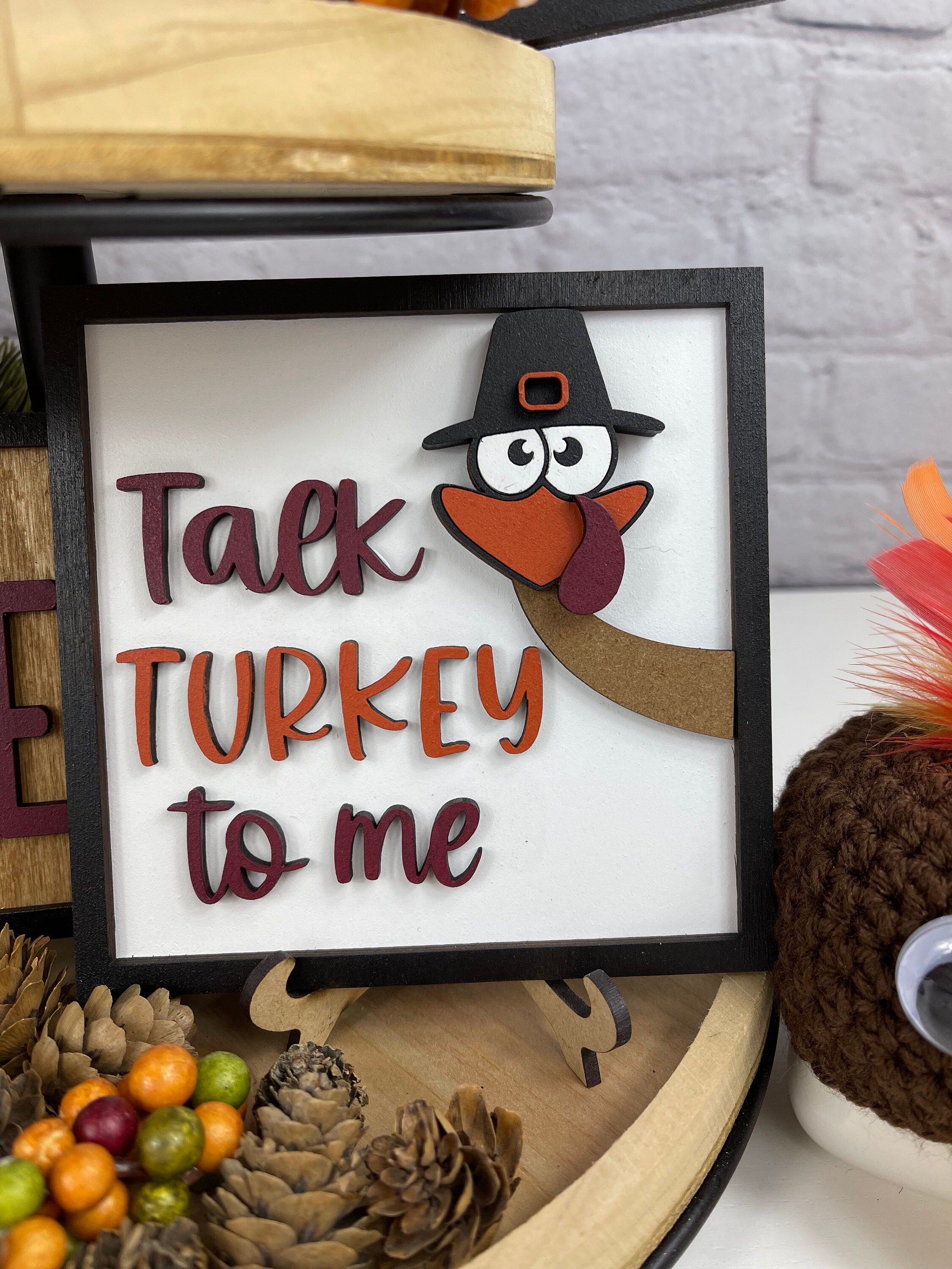 Thanksgiving Tiered Tray Decor Gobble Til You Wobble Sign - Etsy