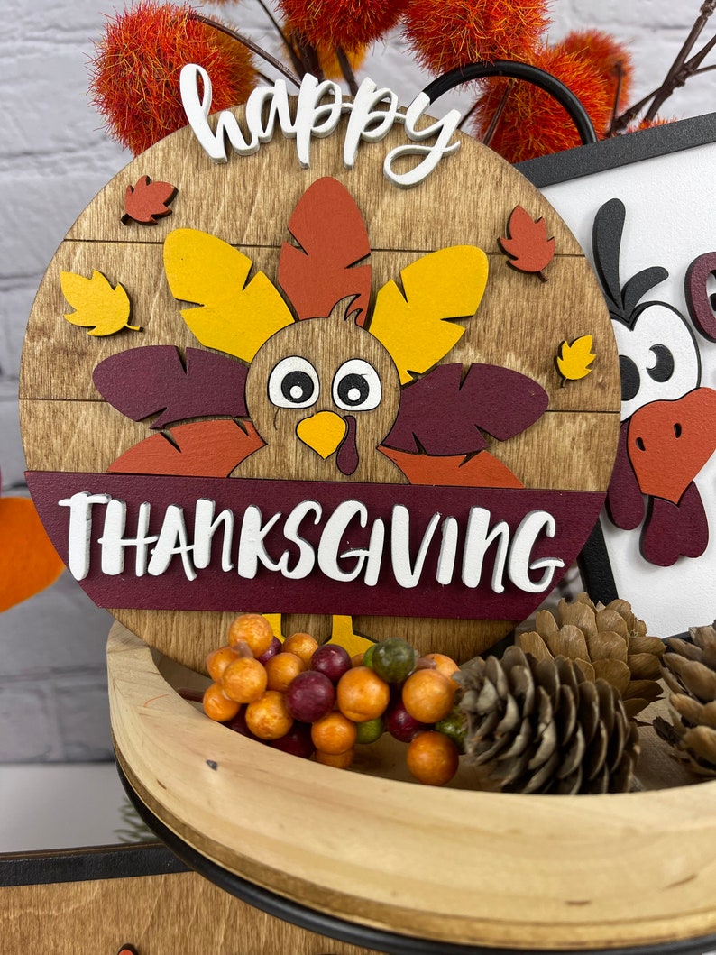 Thanksgiving Tiered Tray Decor Gobble Til You Wobble Sign - Etsy