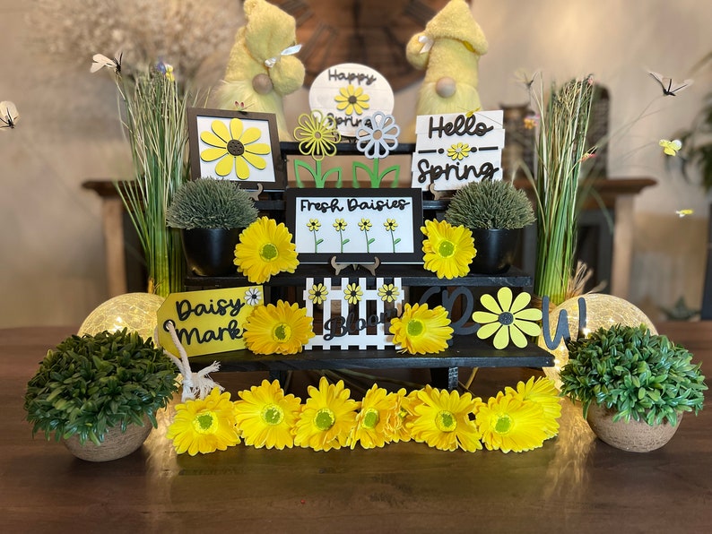 Daisy Tiered Tray Decor Spring Tiered Tray Decor Bundle - Etsy