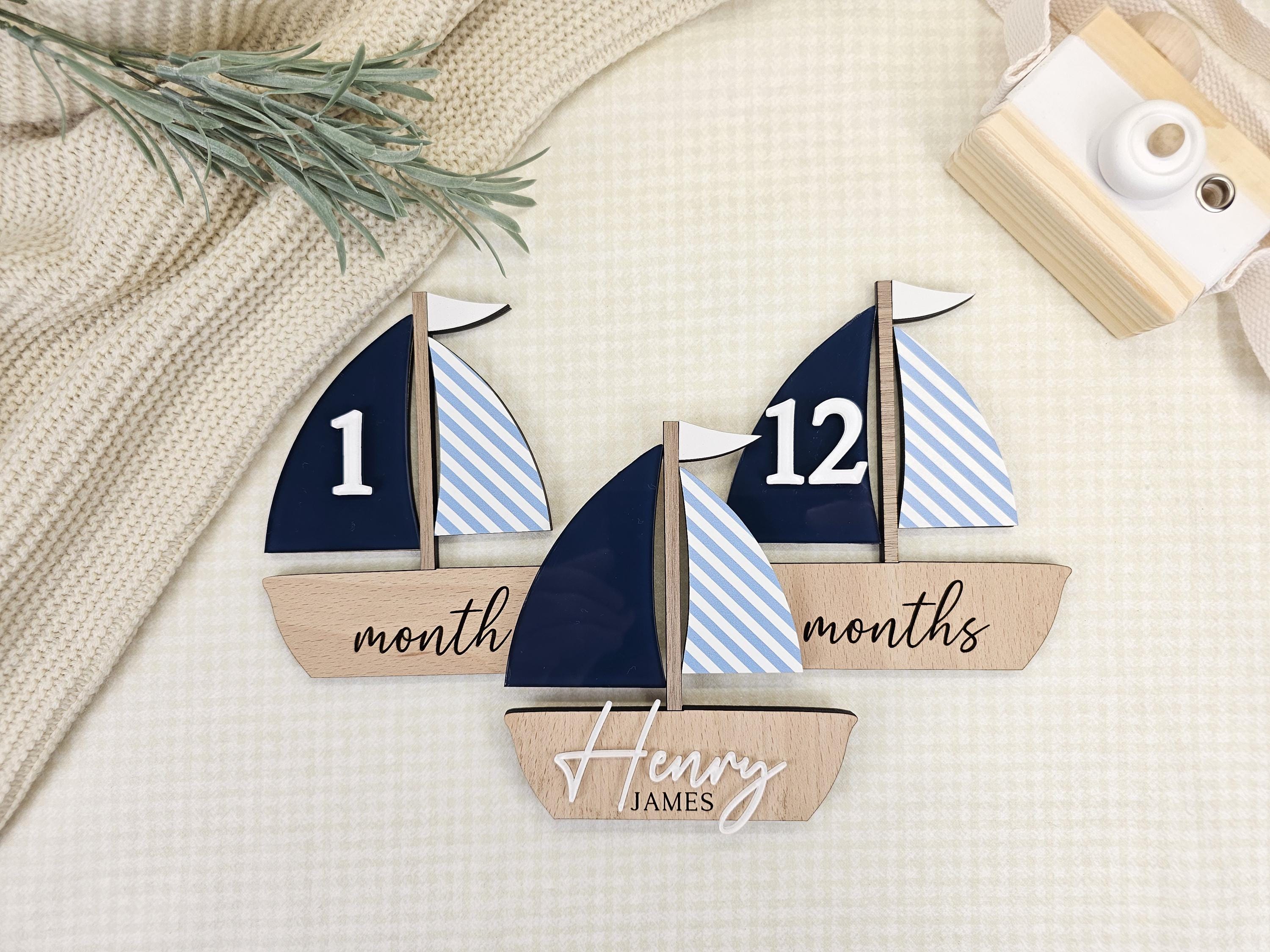 Baby Milestone Marker Sailboat | Nautical Monthly Milestone Sign ...