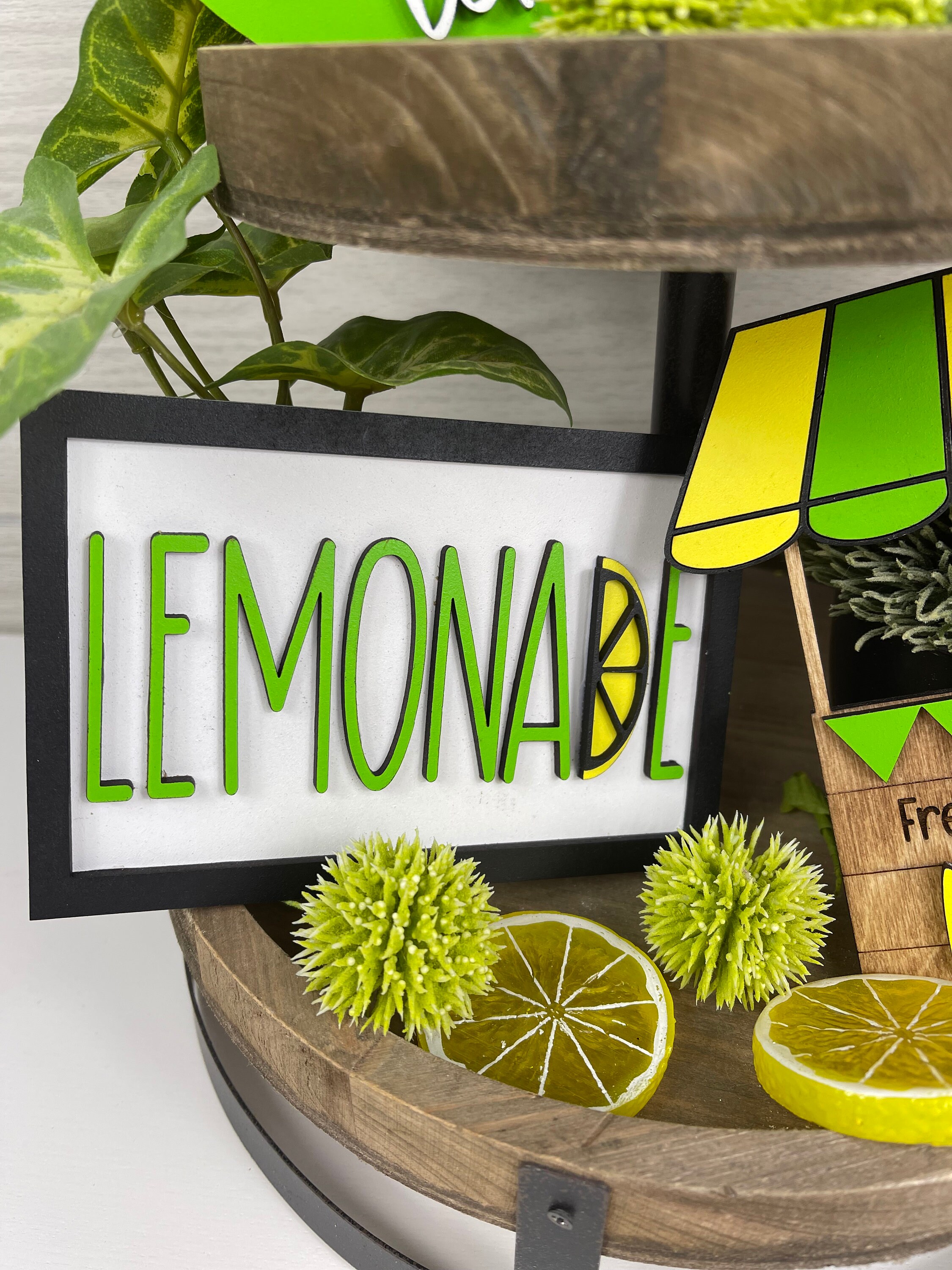 Lemon Tiered Tray Decor Bundle Lemonade Stand Summer Tiered - Etsy