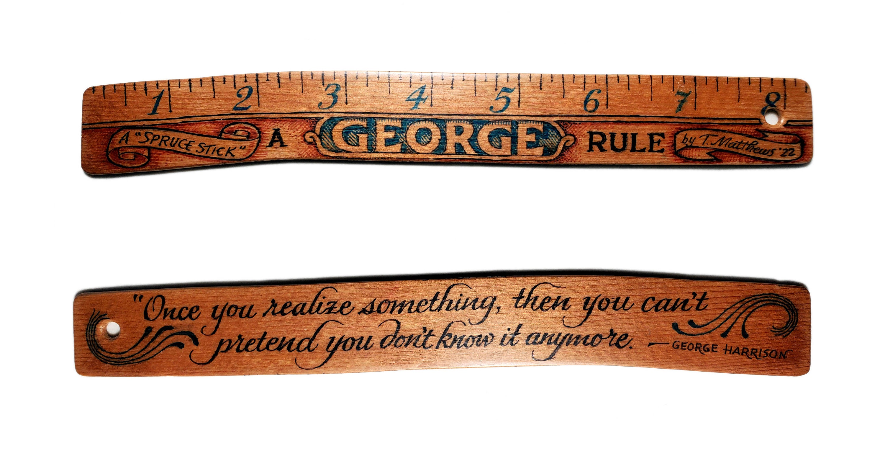 A george Rule, Quote From George Harrison, on a Sitka Spruce Ruler ...
