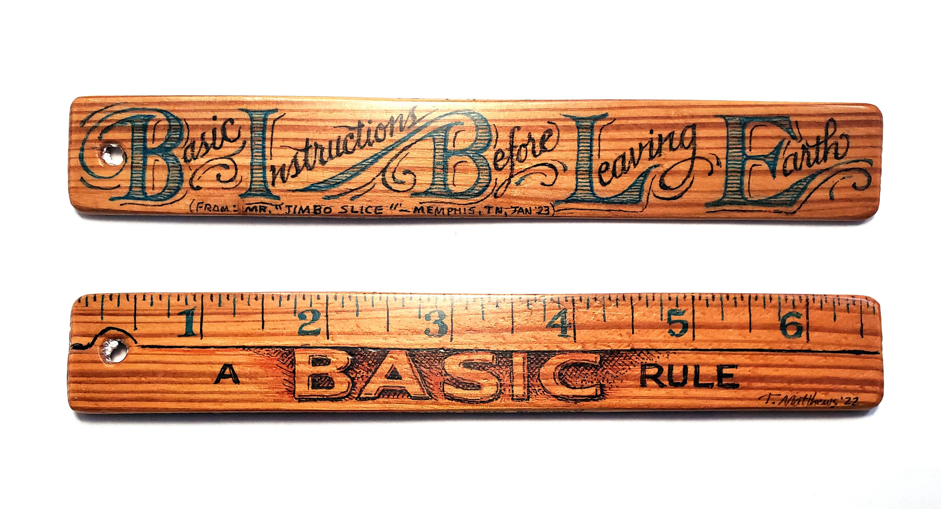 A basic Rule, Acronym for the Letters BIBLE, a Sinker Log Pine Ruler ...