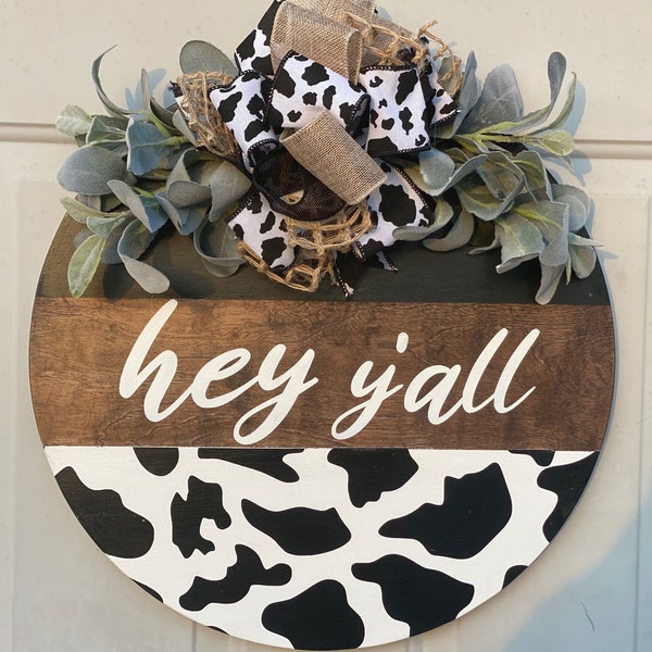 Cow Round Sign - Etsy