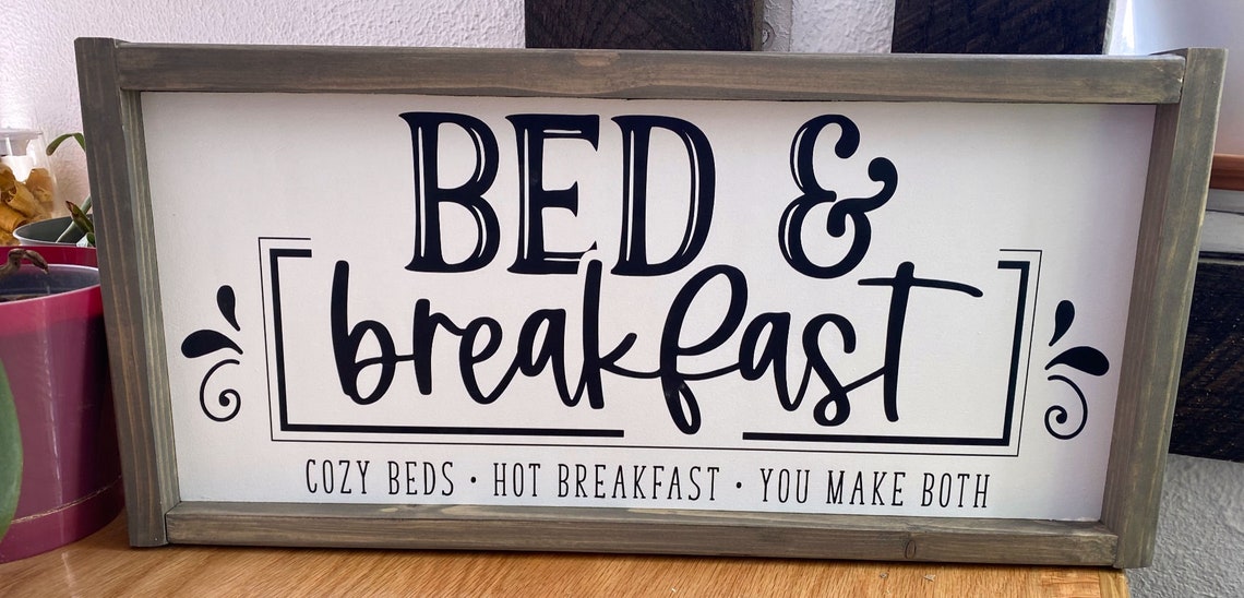 Bed and Breakfast Sign Home Decor Framed Wood Sign House - Etsy