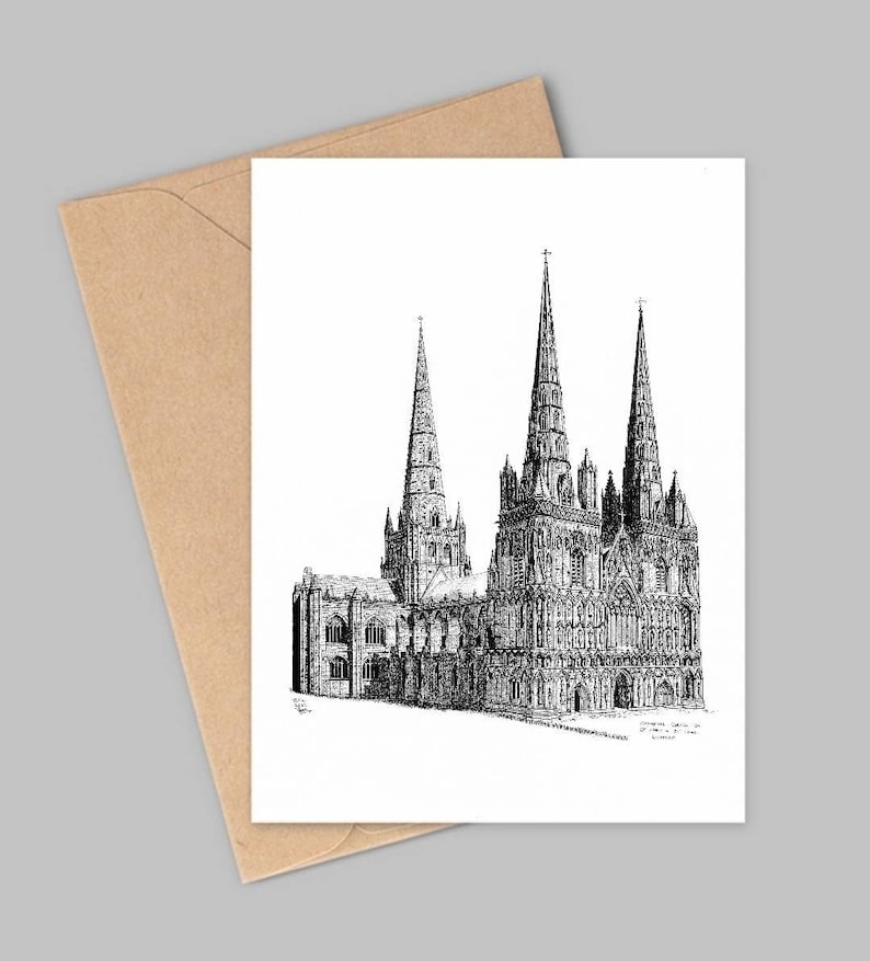 Lichfield Cathedral - Original Drawing - Etsy